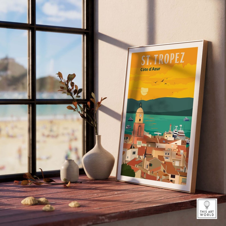 St Tropez Poster Print Saint Tropez Wall Art Côte - Etsy