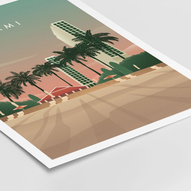 Miami Print Miami Travel Poster Miami Wall Art Miami | Etsy