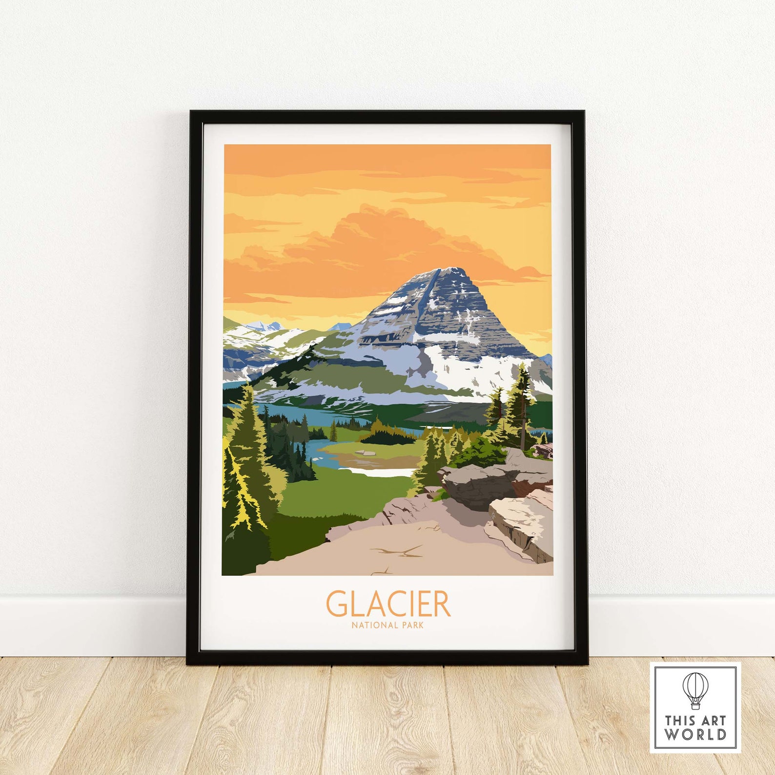 Glacier National Park Poster Glacier Wall Art Print - Etsy