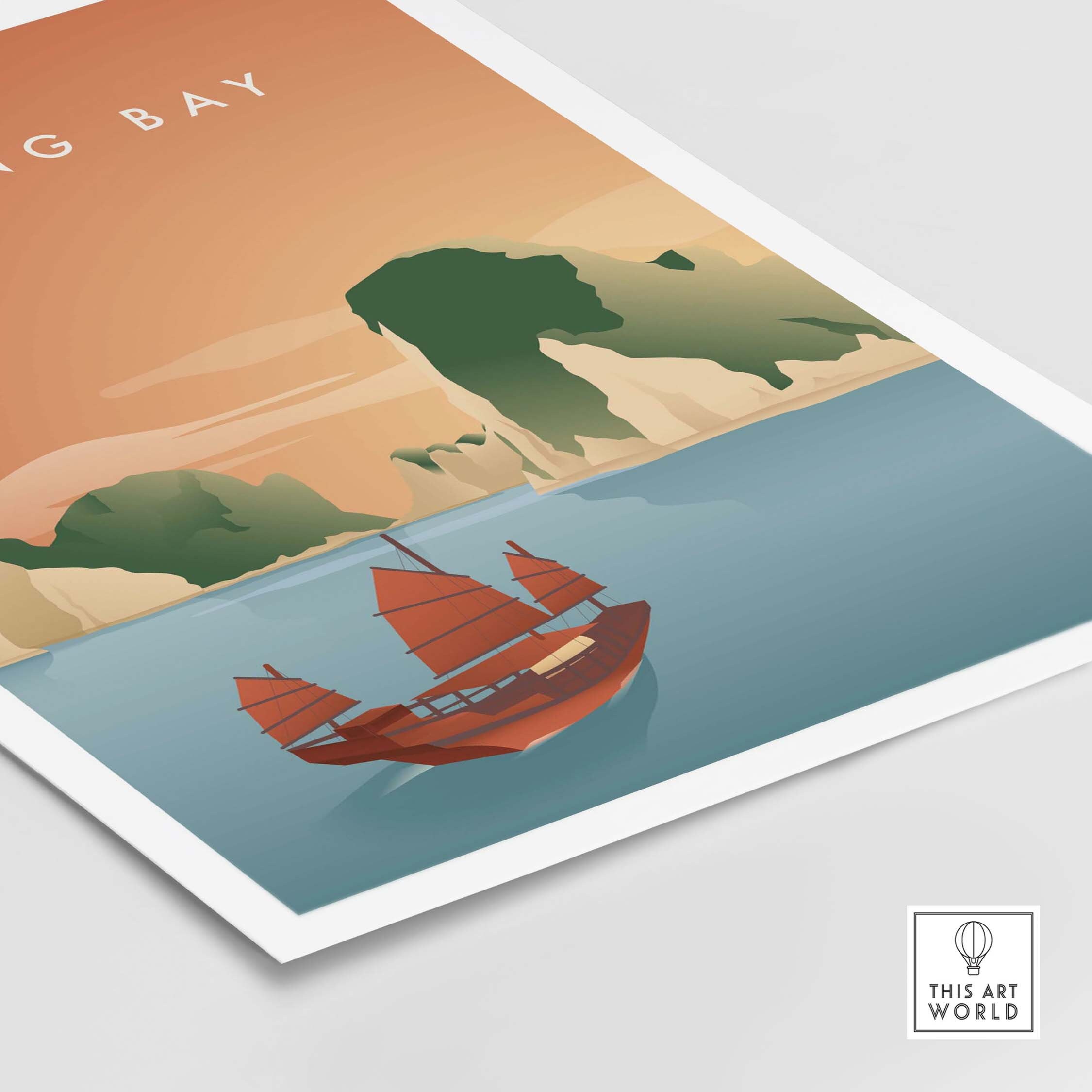 Ha Long Bay Print | Vietnam Travel Poster | Ha Long Bay Art ...