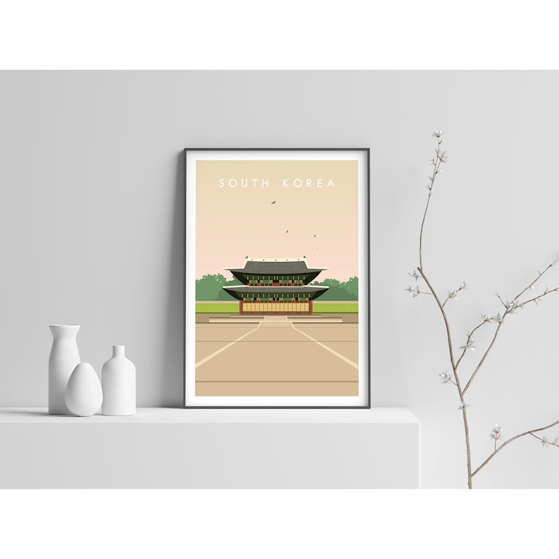 South Korea Poster Print Korean Wall Art Asia Travel | Etsy