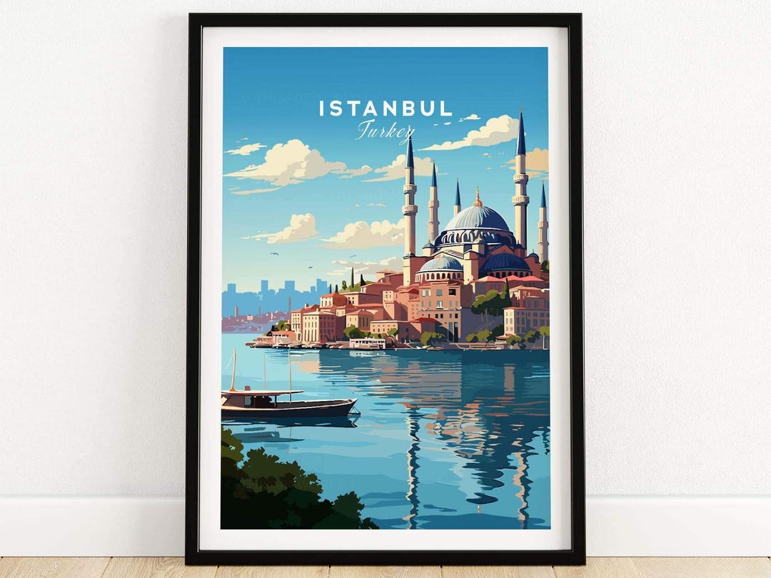Istanbul Poster Turkey Travel Poster | Birthday Present | Wedding ...