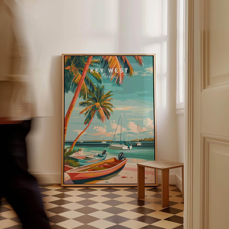 Key West Art Print: Vibrant Coastal Scene - Framed or Unframed - Etsy