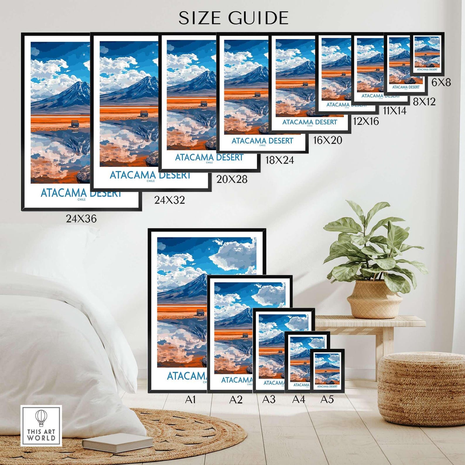 Atacama Desert Poster Travel Print Wall Art Atacama Desert Home Décor ...