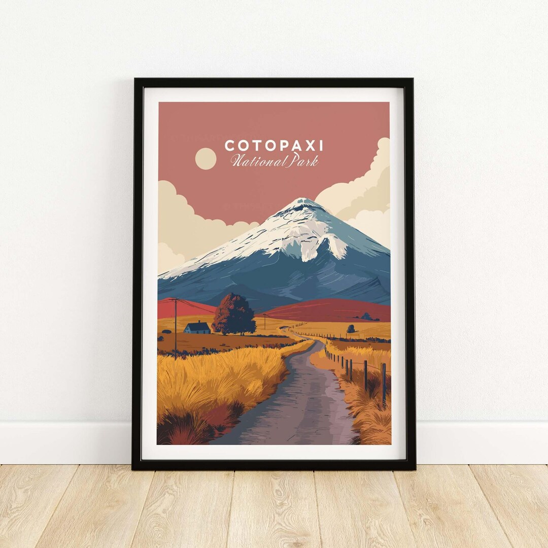 Cotopaxi National Park Ecuador Road Travel Print Volcano Landscape ...