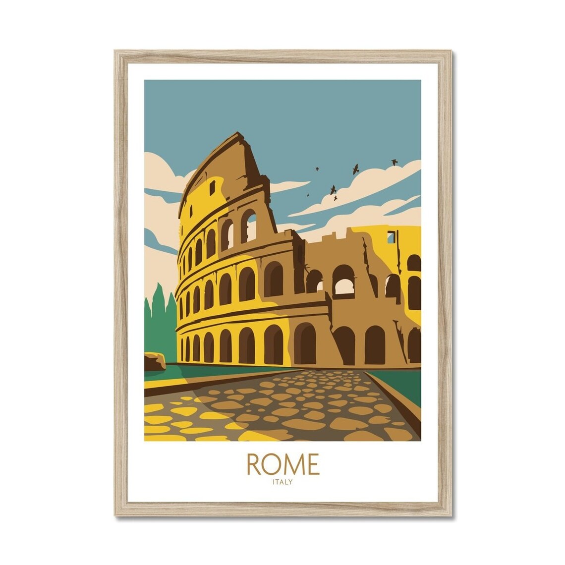 Rome Poster Italy Travel Print Rome Wall Art Roma Retro | Etsy
