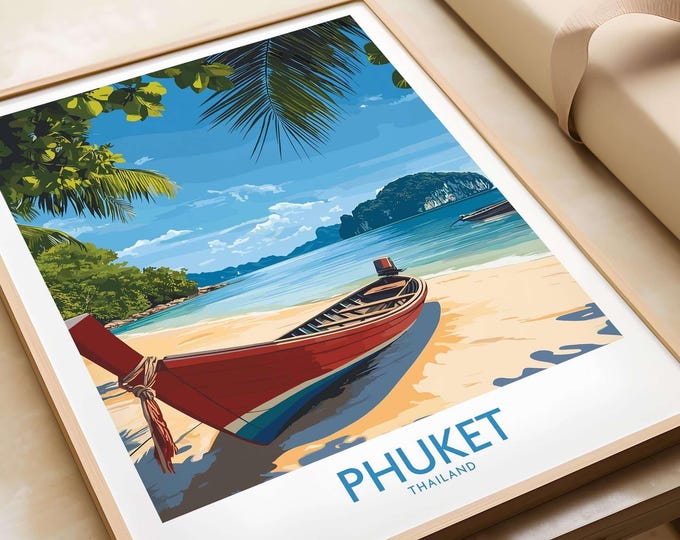 Phuket Map Print Minimal Phuket Poster Art Thailand - Etsy UK