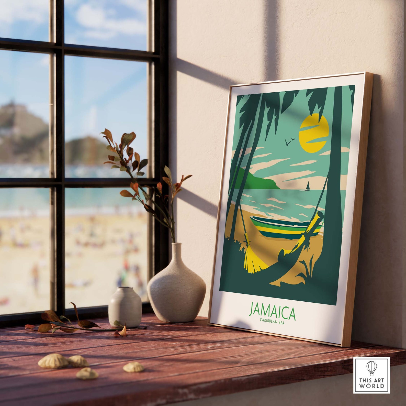 Jamaica Poster Retro Wall Art Print Travel Poster Framed - Etsy