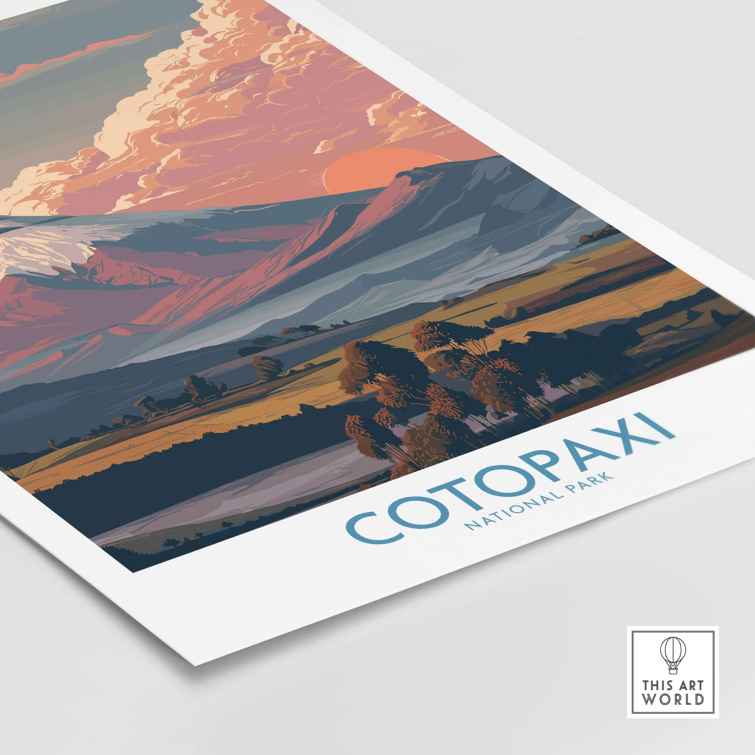Ecuador Sunset Landscape Poster Cotopaxi Volcano National Park Travel ...
