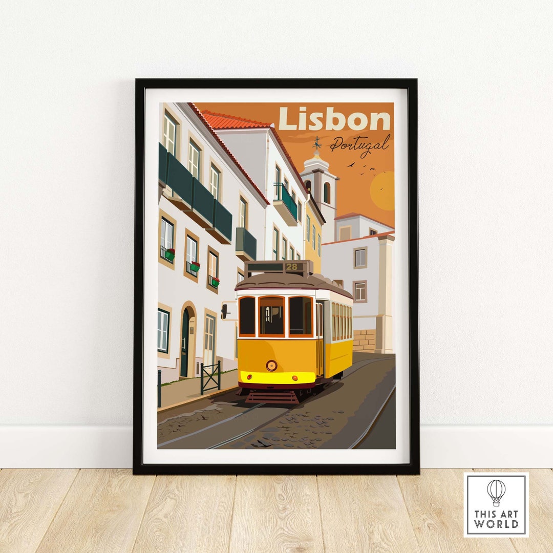 Lisbon Print | Wall Art Poster | Portugal Print | Lisbon Travel Poster ...
