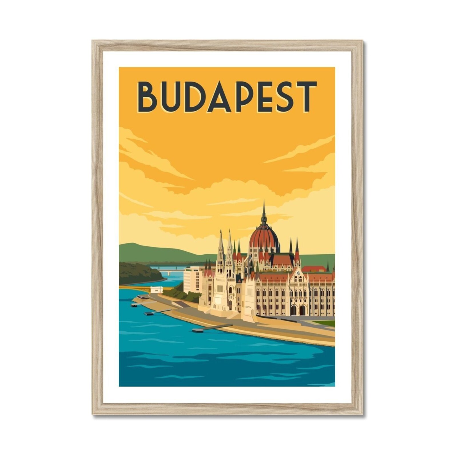 Budapest Print Hungary Travel Poster Budapest City Wall | Etsy