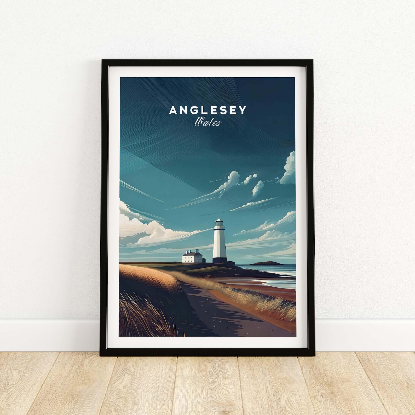 Anglesey Print Wall Art - Coastal Home Decor, Welsh Landscape Poster ...