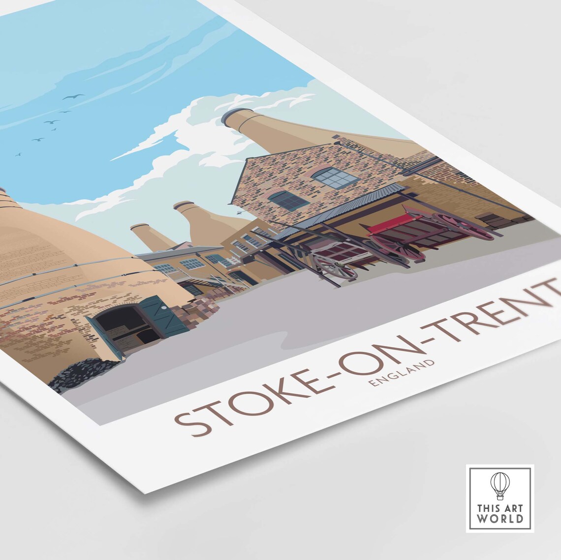 Stoke on Trent Print | Staffordshire Poster | England Travel Poster ...
