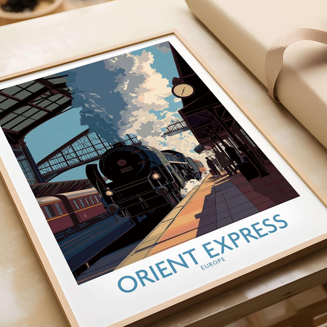 Orient Express Wall Art Print: Vintage Steam Engine at Platform - Etsy