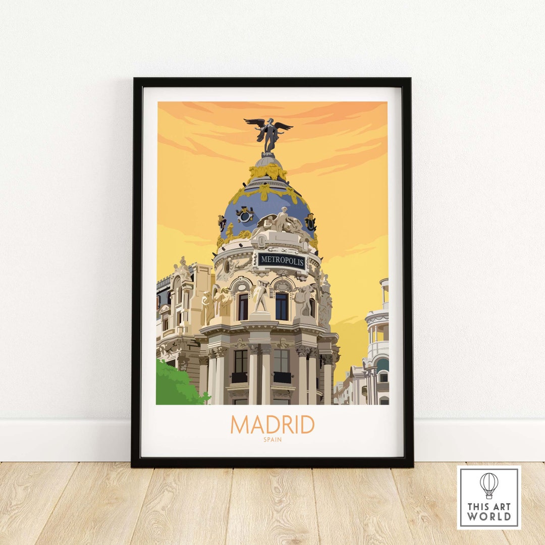 Madrid Print | Spain Travel Poster | Madrid Wall Art | Spanish Wall ...