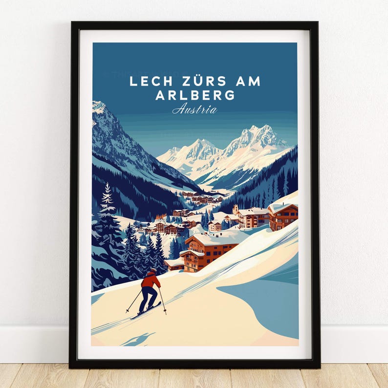 Lech Zürs Am Arlberg Ski Resort Travel Print Wall Art Lech Zürs Am ...