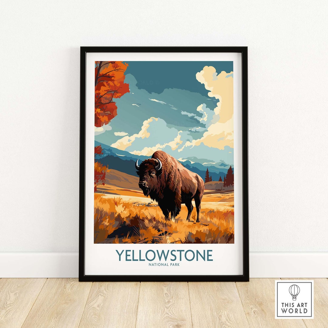 Yellowstone Poster | National Park Poster | Wall Art Print | Birthday ...