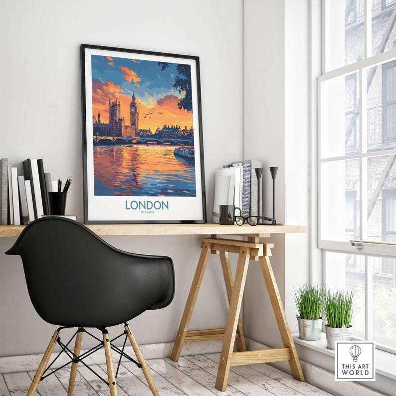 London Print | River Thames & Big Ben Wall Art London Wall Art Gift ...
