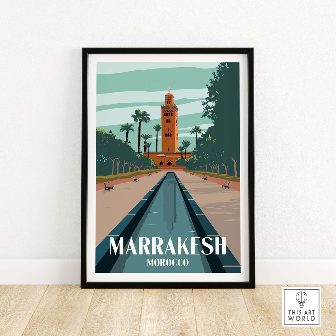 Marrakesh Print Morocco Poster | Marrakesh Wall Art | Marrakesh Gift | Framed & Unframed Travel ...