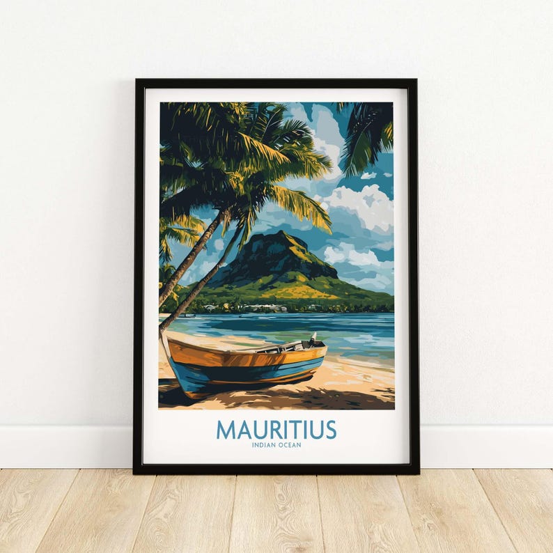 Mauritius Travel Print Wall Art Mauritius Poster Artwork Travel Home ...