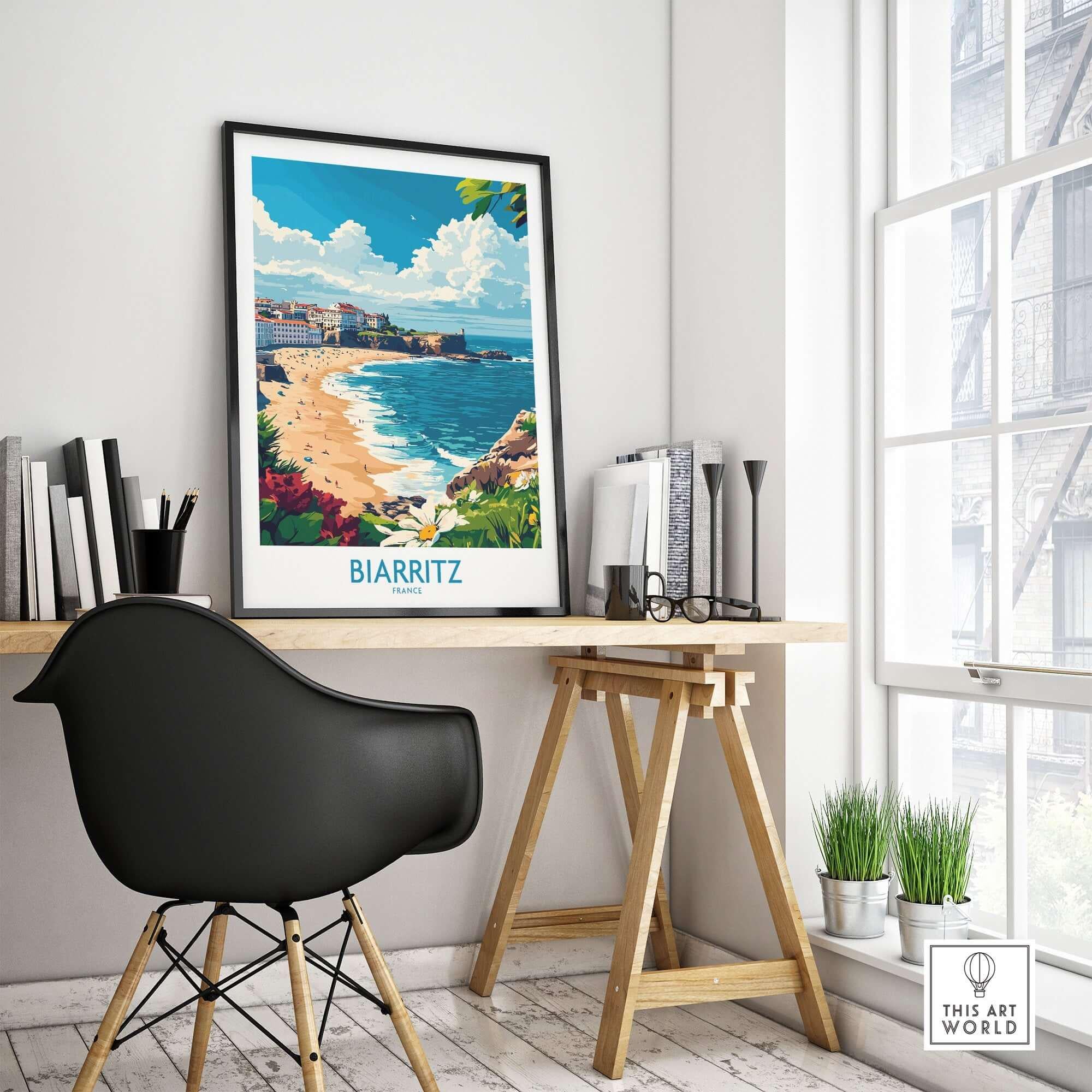 Biarritz Poster France Biarritz Travel Print Wall Art Biarritz Wall ...