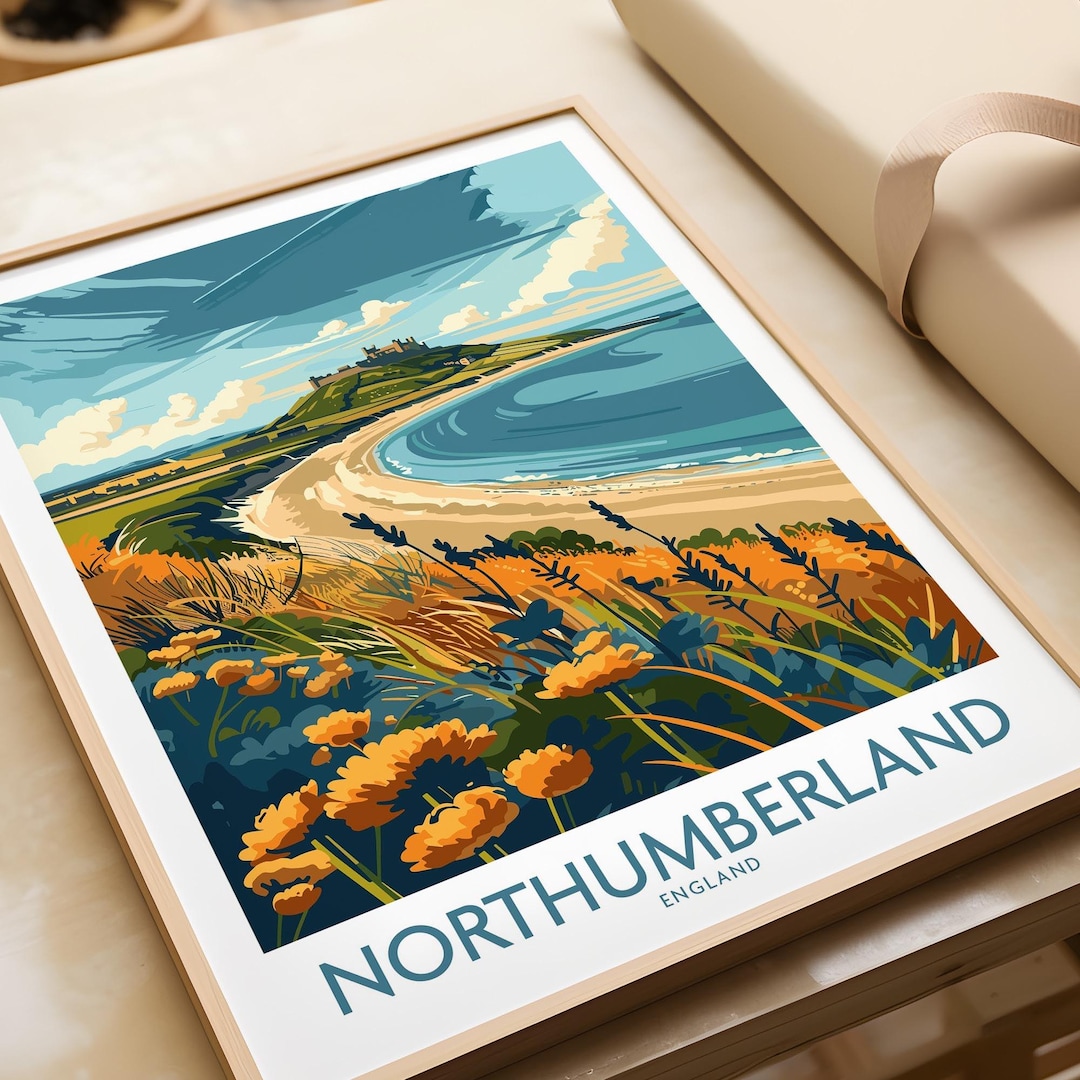 Northumberland Coast Poster - Coastal Wall Art Print for Home Decor ...