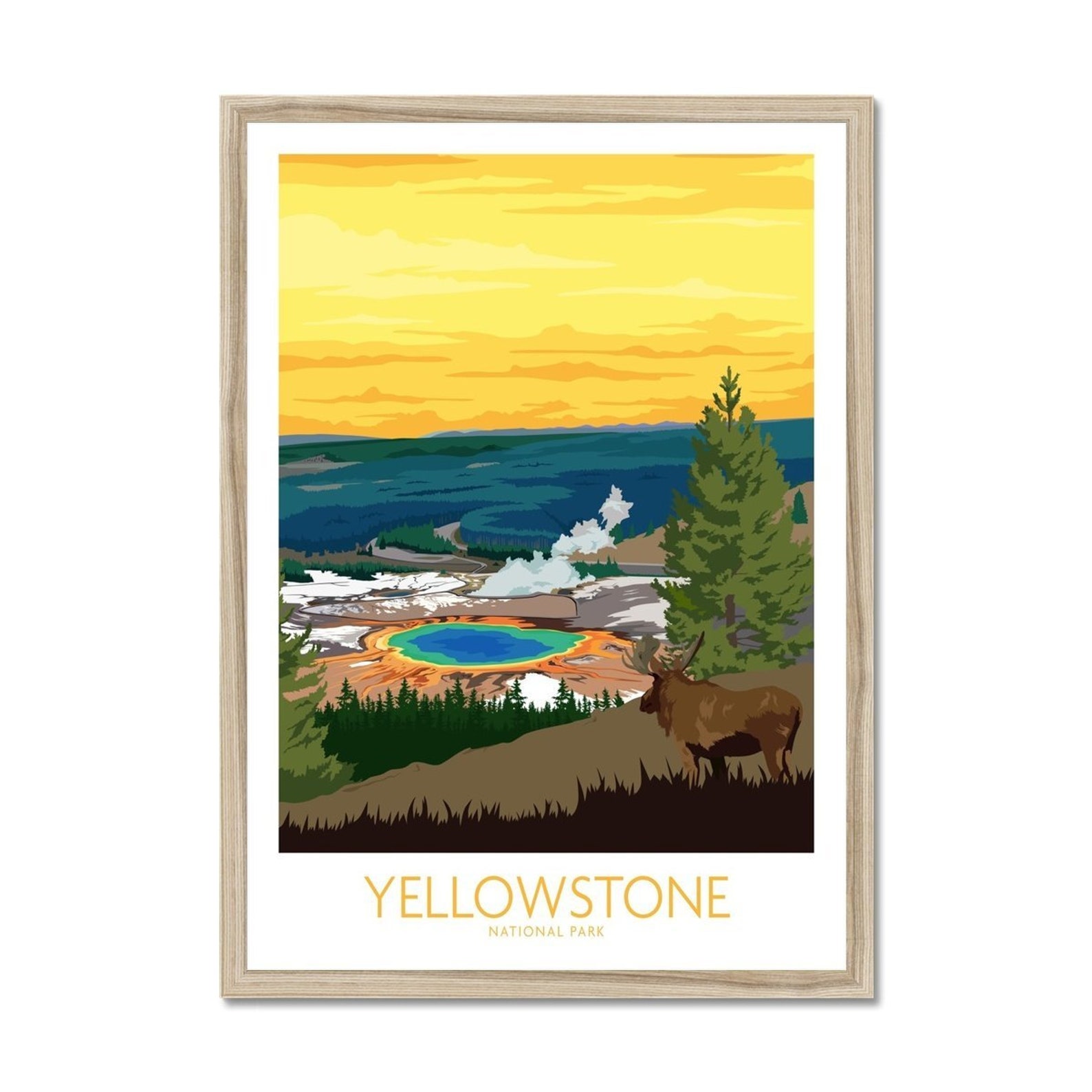 Yellowstone Print Yellowstone Park Poster Yellowstone Wall | Etsy