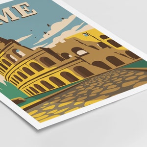 Rome Print Italy Retro Travel Poster Roma Wall Art Rome | Etsy