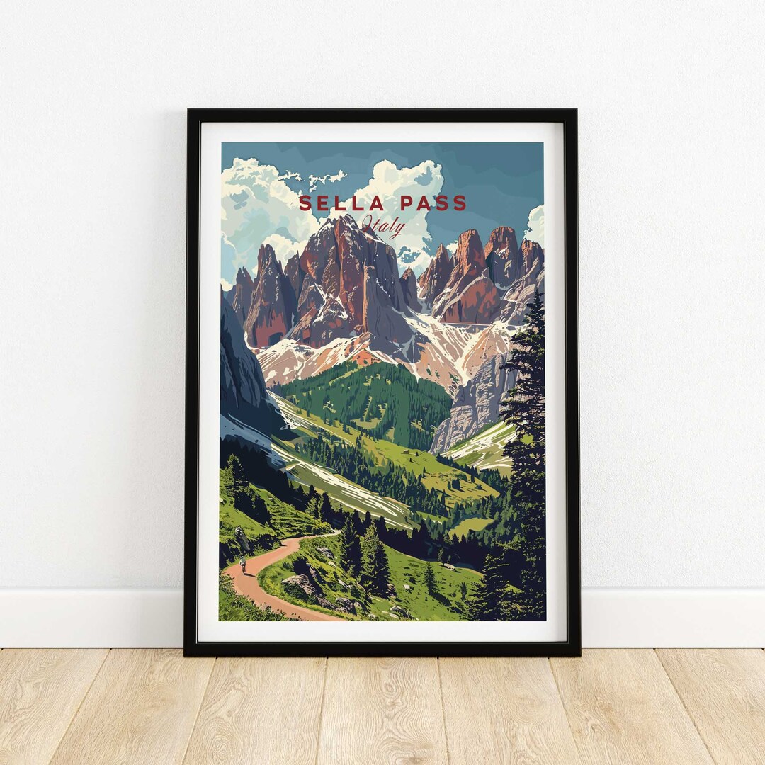 Sella Pass Poster Italy Wall Art Print Poster Gift Home Decor Travel ...