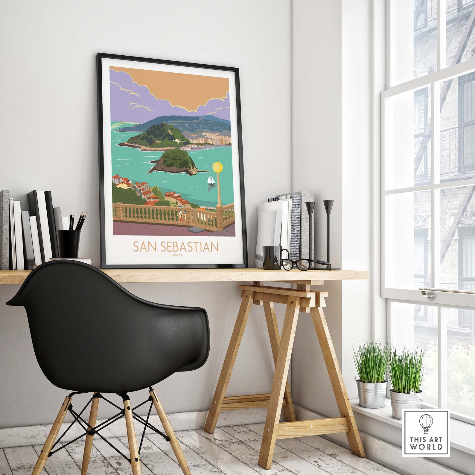 San Sebastian Poster Spain Travel Print Donostia Basque - Etsy