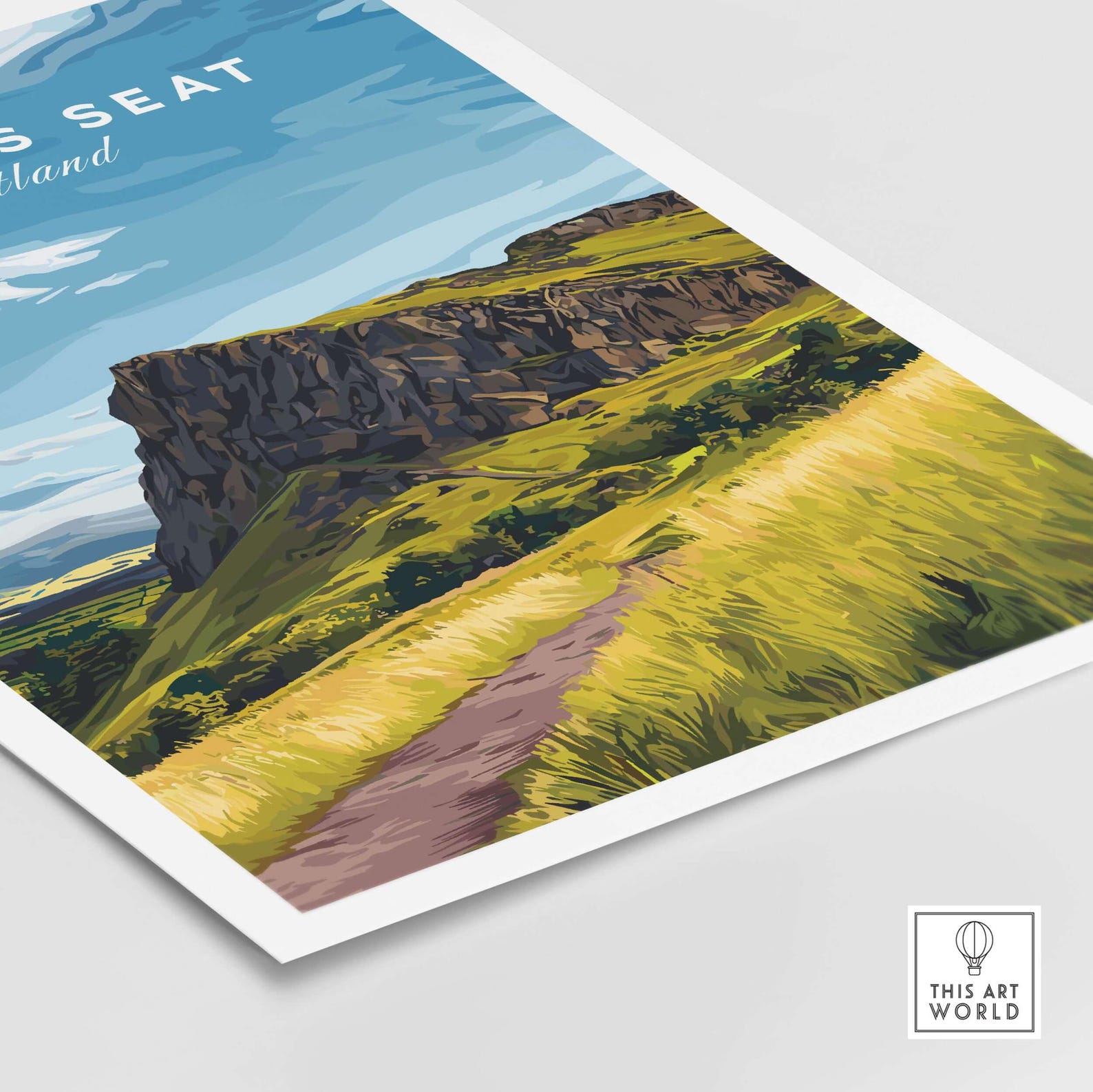 Arthur's Seat Poster Travel Print Edinburgh Scotland Wall Art Arthur's ...