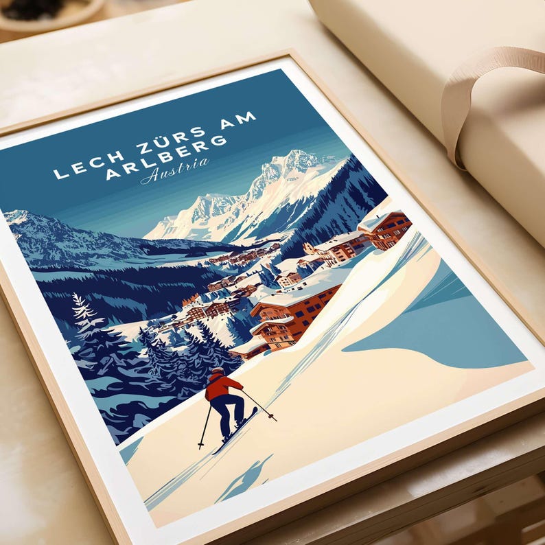 Lech Zürs Am Arlberg Ski Resort Travel Print Wall Art Lech Zürs Am ...