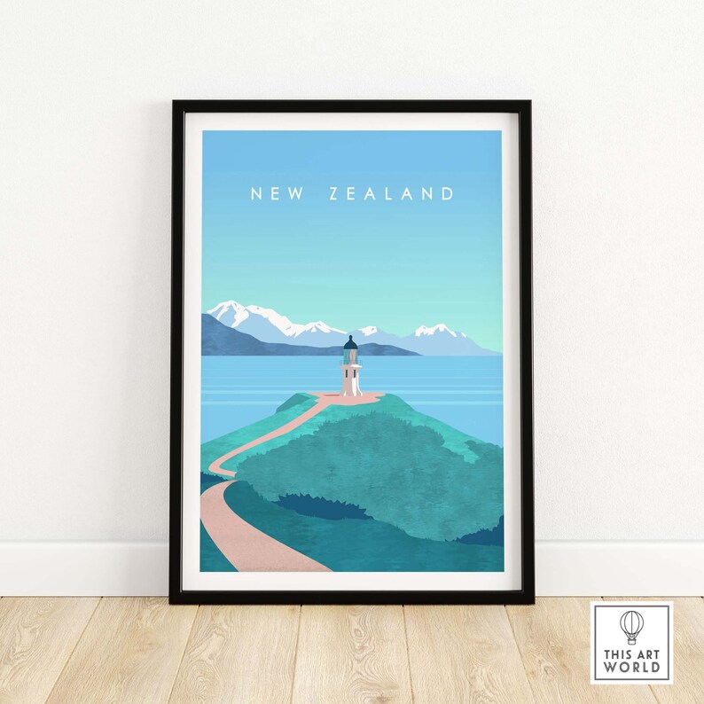 New Zealand Print | NZ Wall Art | New Zealand Art | Travel Poster ...