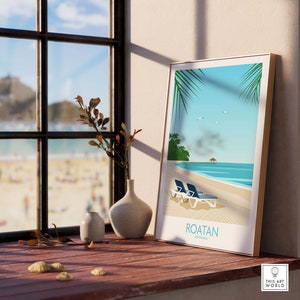 Roatan Honduras Poster Caribbean Island Wall Art Tropical - Etsy