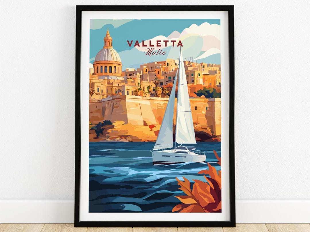 Valletta Travel Poster Malta Wall Art Print Travel Poster Home Decor ...