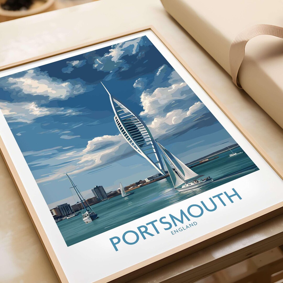 Portsmouth England Spinnaker Tower Art Print | Sailing Waterfront ...