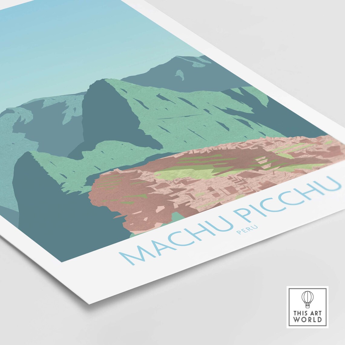 Machu Picchu Print Peru Travel Poster Machu Picchu Wall - Etsy