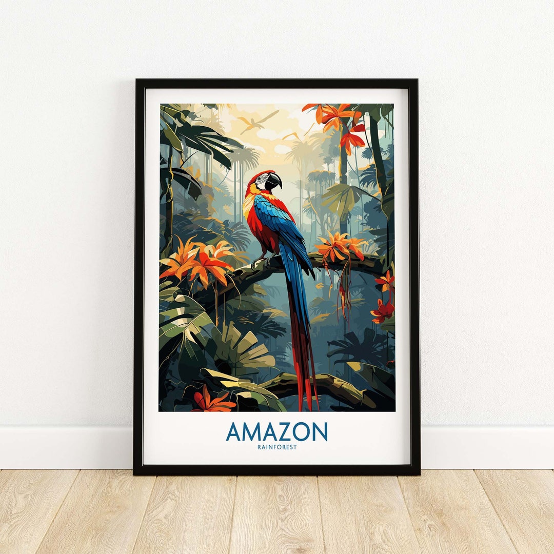 The Amazon Rainforest Wall Art Print Travel Poster Home Decor Artwork ...