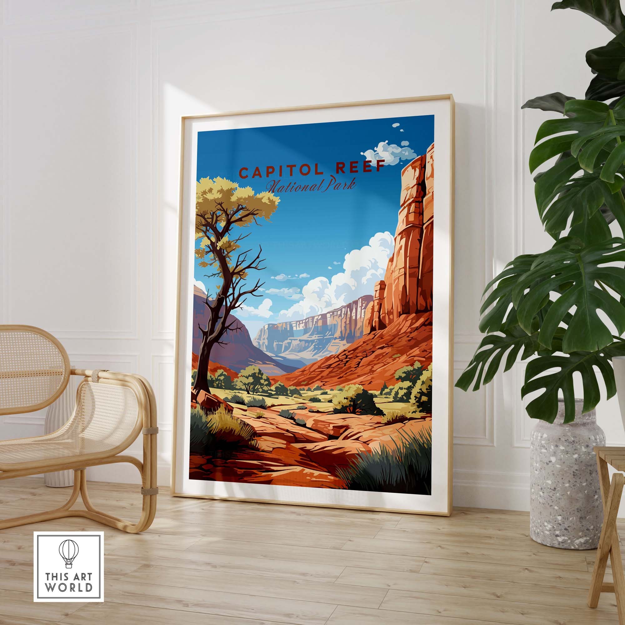 Capitol Reef National Park Poster Art Print Travel Print | Home Décor ...