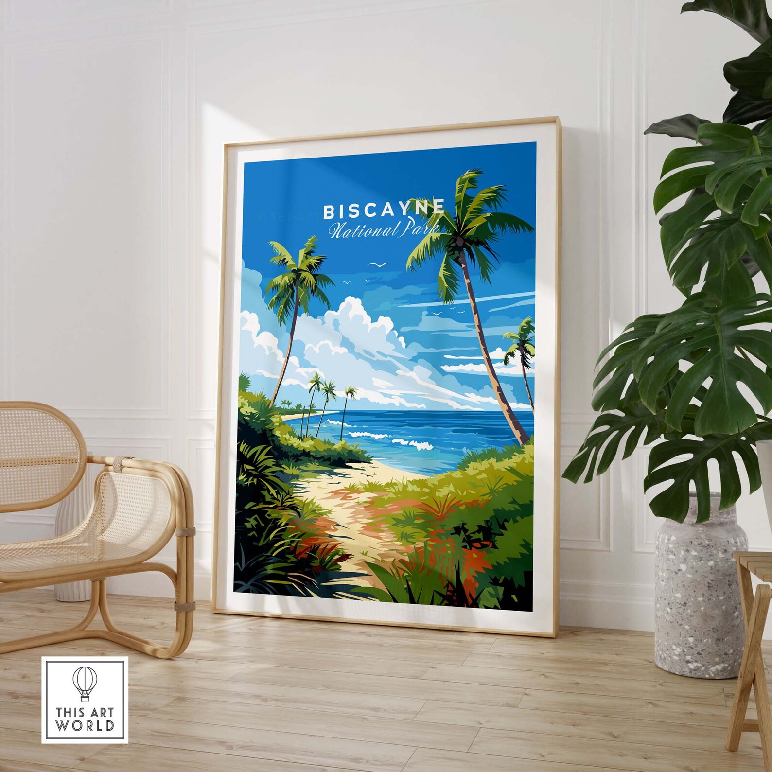 Biscayne Poster National Park Art Print Travel Print | Home Décor ...