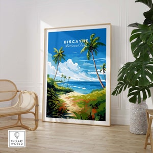 Biscayne Poster National Park Art Print Travel Print | Home Décor ...