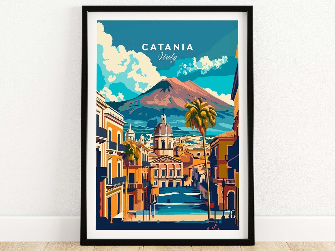 Catania Travel Poster Sicilytravel Poster Catania Artwork Poster Gift ...