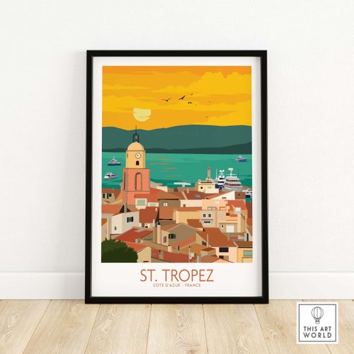 St Tropez Poster Print Saint Tropez Wall Art Côte - Etsy