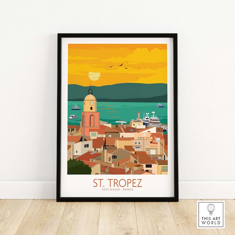 St Tropez Poster Print France Wall Art Côte D'azur - Etsy