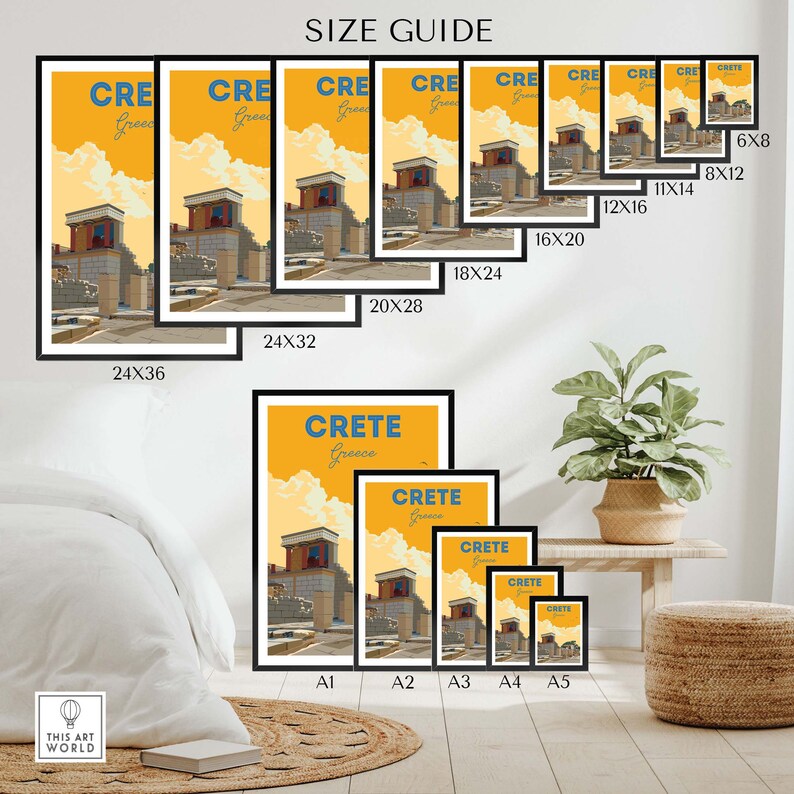 Crete Print Greece | Wall Art | Greek Travel Poster | Home Decor ...