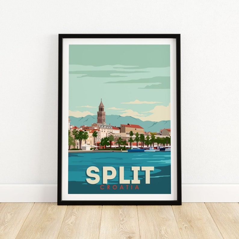 Split Print Croatia Travel Poster Split Wall Art Decor - Etsy