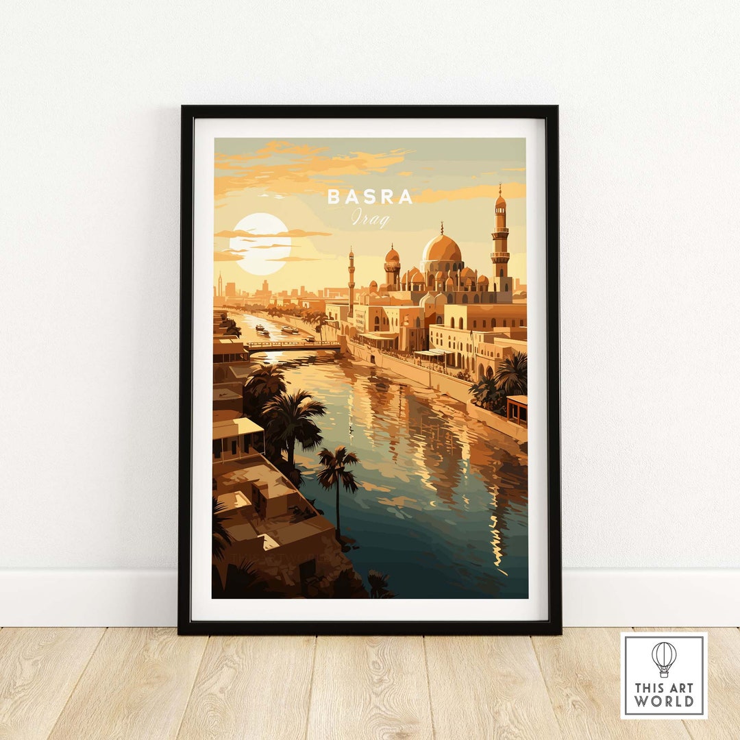 Basra Iraq Poster Travel Poster Birthday Present Wedding Anniversary ...