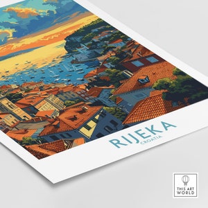 Rijeka Croatia Travel Print Wall Art Poster Artwork Gift Wall Hanging ...