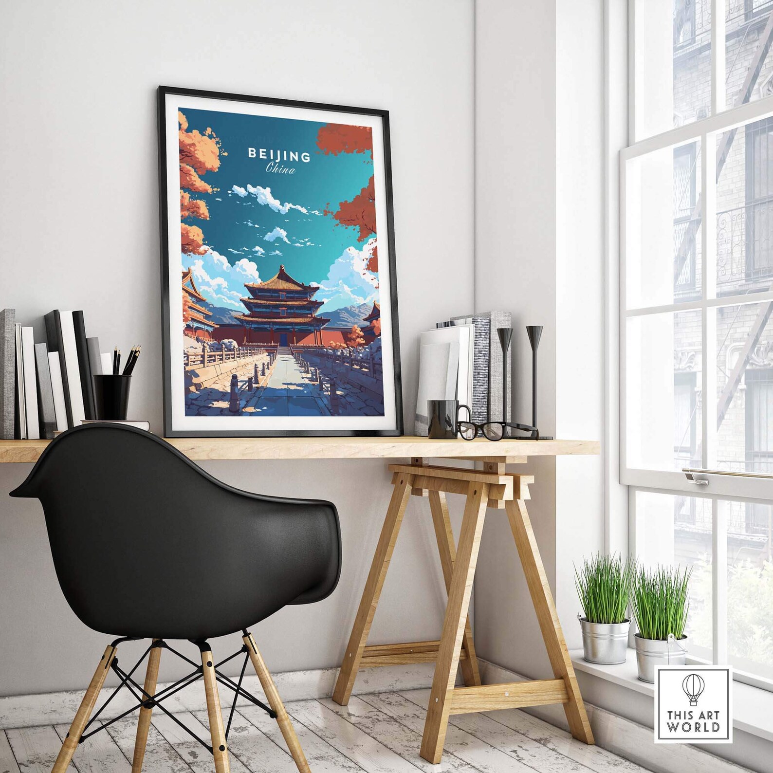 Beijing Poster China Wall Art Print Beijing Gift Beijing Office Decor ...