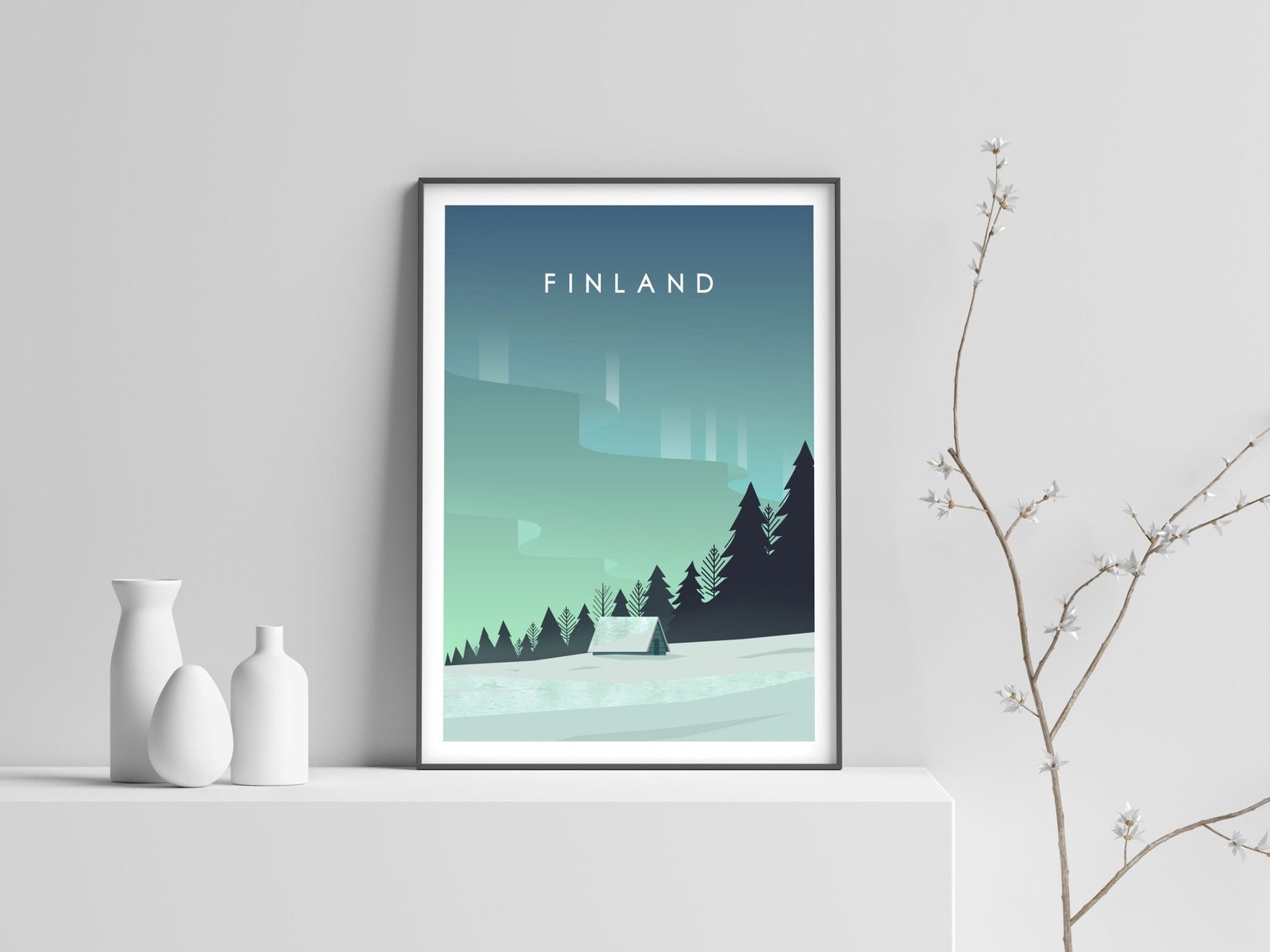 Finland Print Poster Lapland Wall Art Finland Travel | Etsy